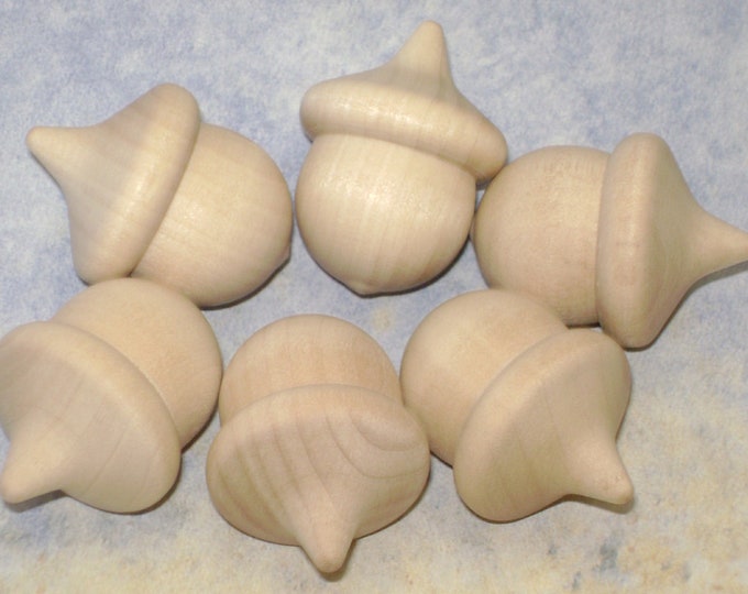 Wood Acorn Set of 6 - Natural, Unfinished - Waldorf - DIY - Etsy