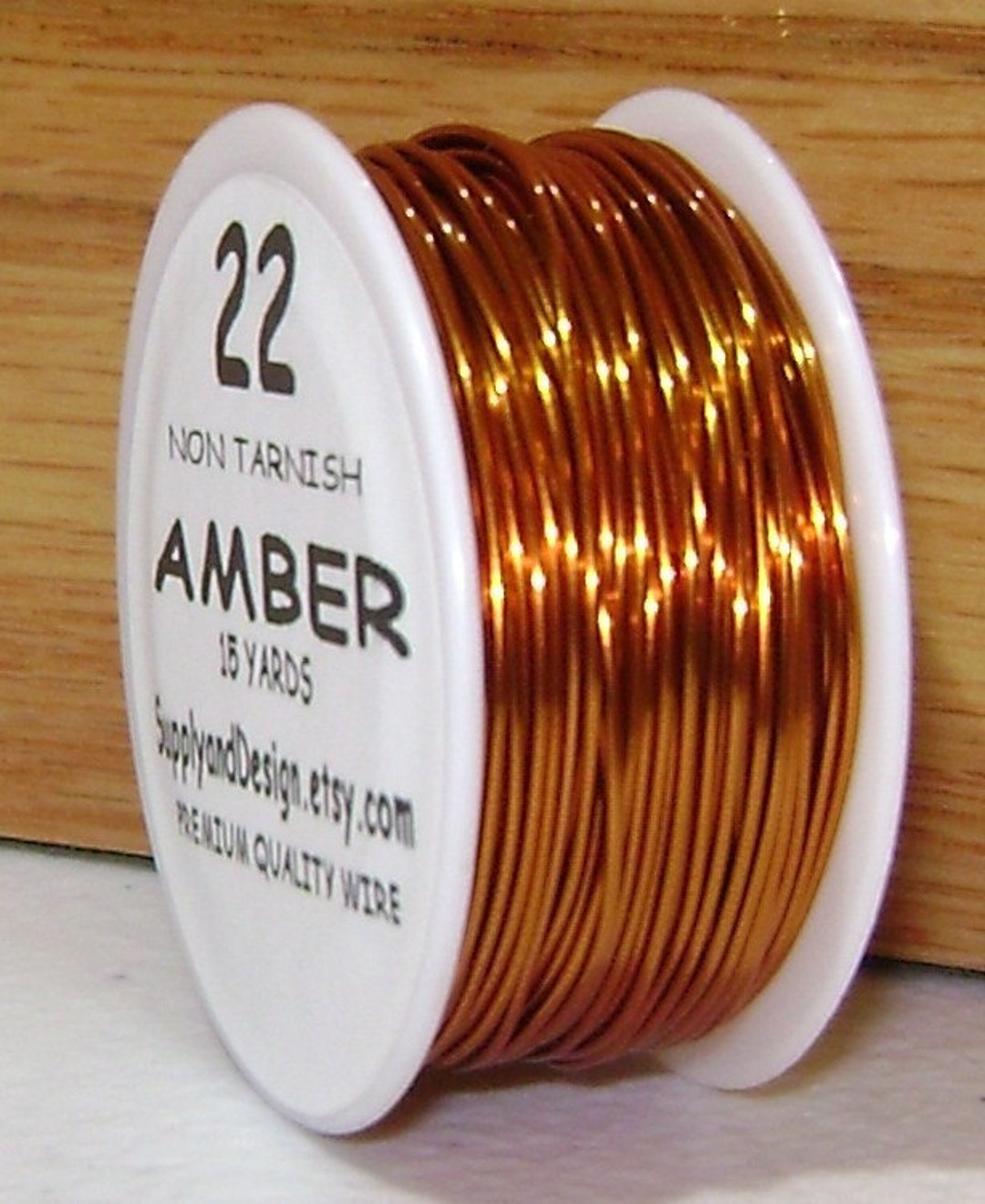 22 Gauge Amber Non Tarnish Permanently Colored Enameled Wire, 45 Feet ...