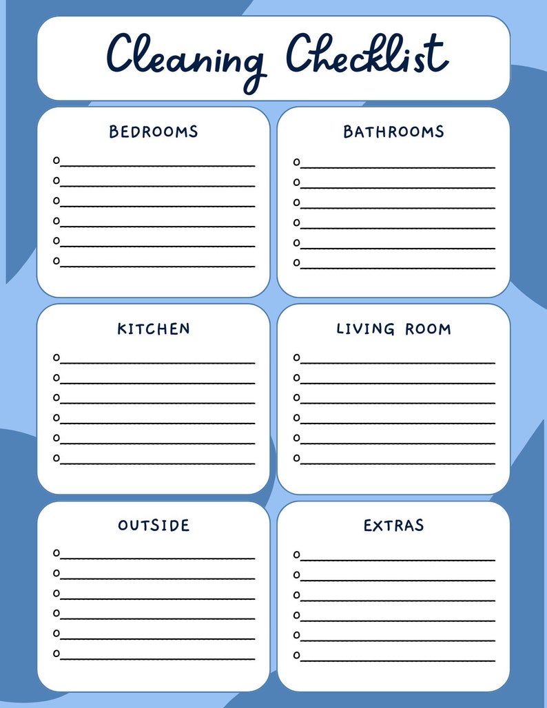 Cleaning Checklist Bundle - Etsy