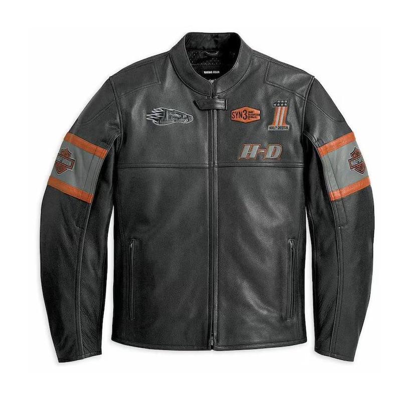 Men's Motorcycle Harley Davidson Genuine Cowhide Leather Jacket, Men's ...