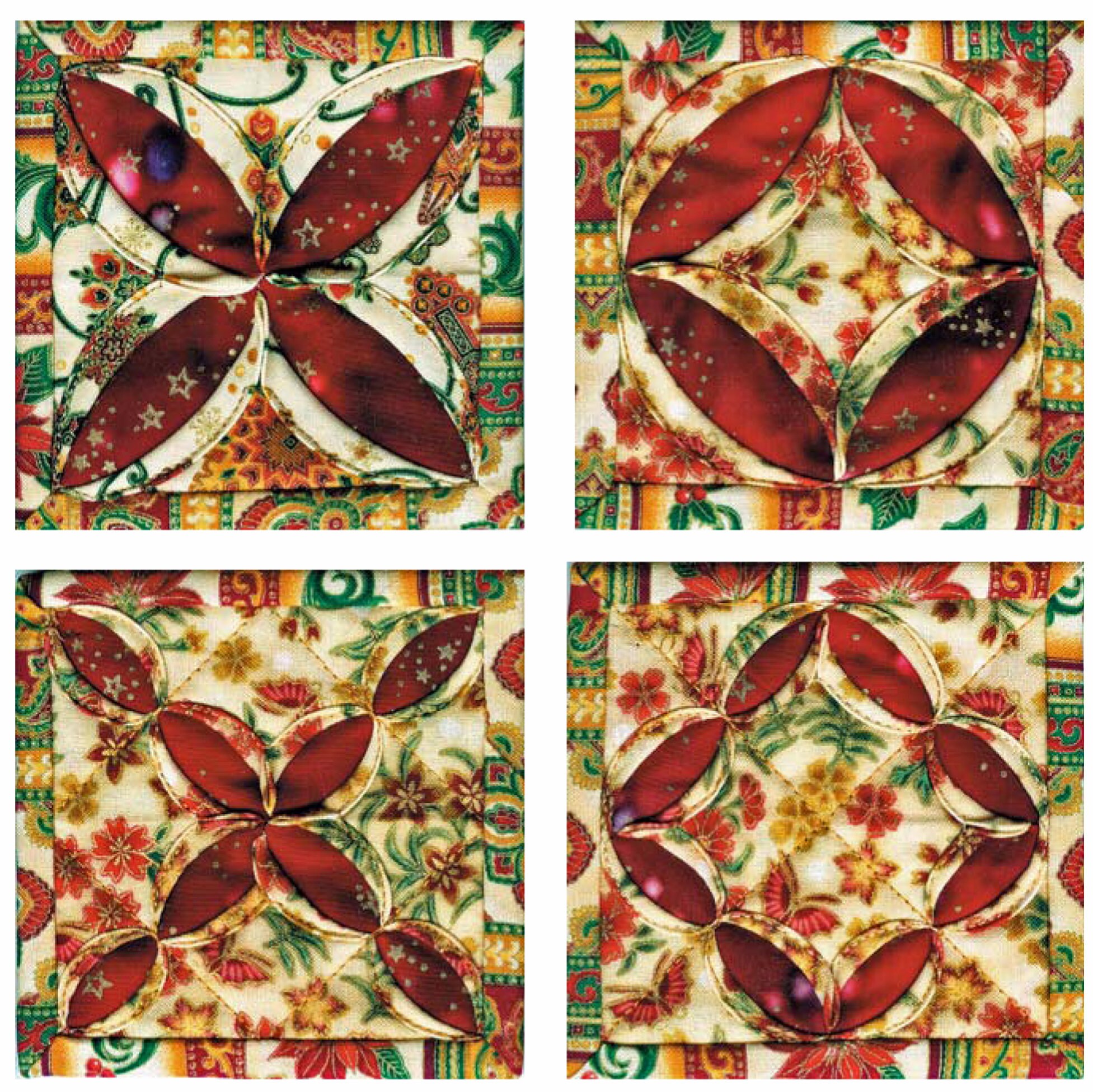 Cathedral Window Ornament Ensemble Machine Stitched Cathedral Window ...
