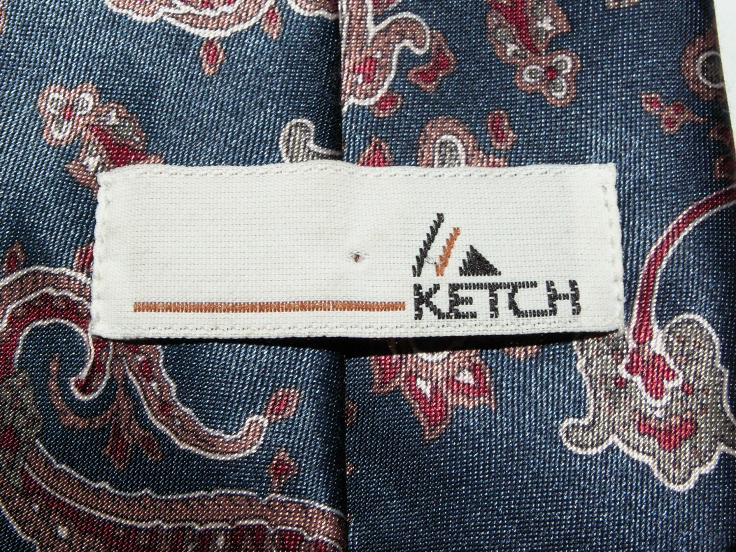 SALE Vintage Ketch Blue and Burgandy Paisley Tie | Etsy