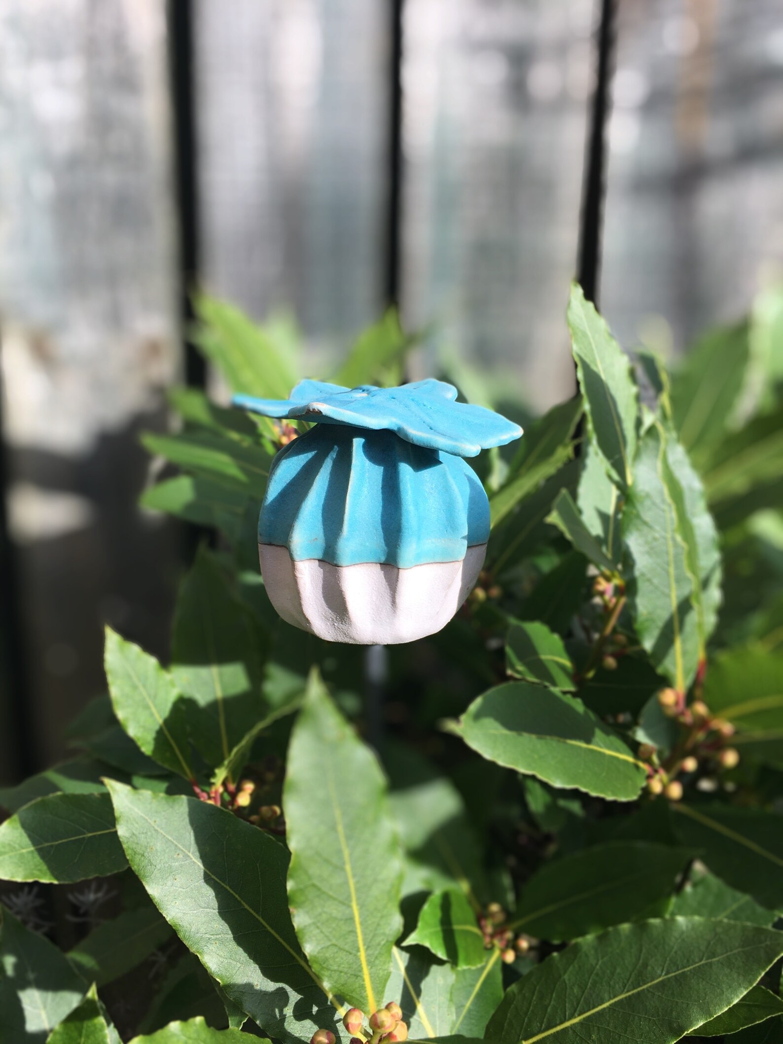 Ceramic Pod Garden Stake Poppy Seed Ceramic Garden - Etsy UK