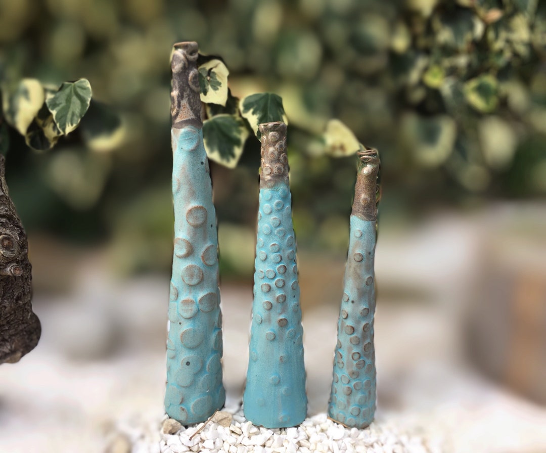 Garden Sculptures, Ceramic Sculpture, Organic Vessels Set of 3 Garden ...