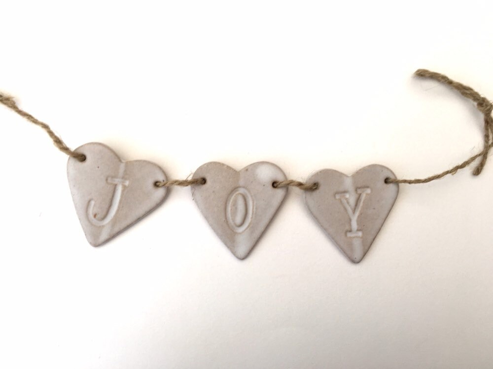 Bunting, Christmas Bunting, Decoration, Ceramic Heart Hanger, Home ...