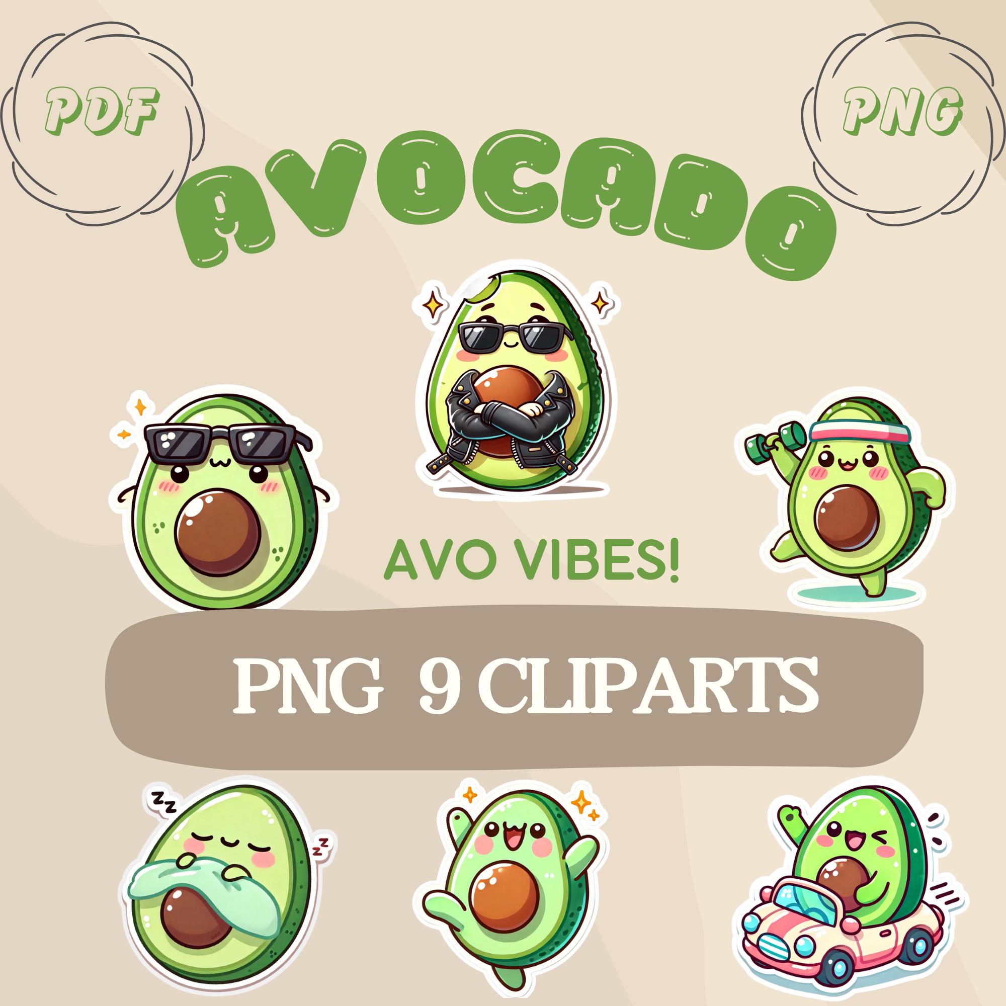 Avocado Sticker, Food Pun, Foodie Sticker, Kawaii Sticker, Avocado ...