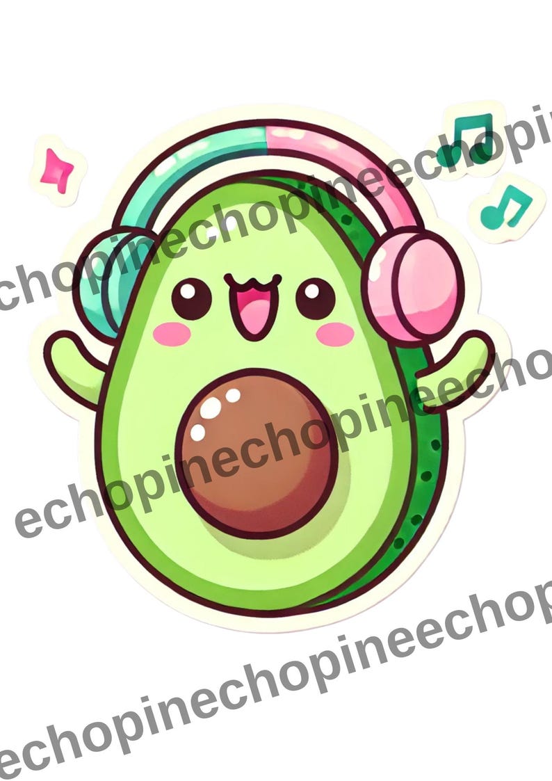 Avocado Sticker, Food Pun, Foodie Sticker, Kawaii Sticker, Avocado ...