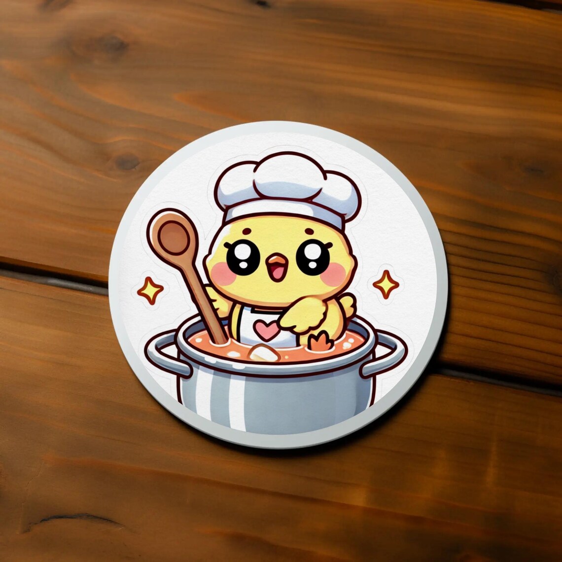 Chef Chick Sticker, Food Pun, Chicken Sticker, Kawaii Sticker, Chick ...