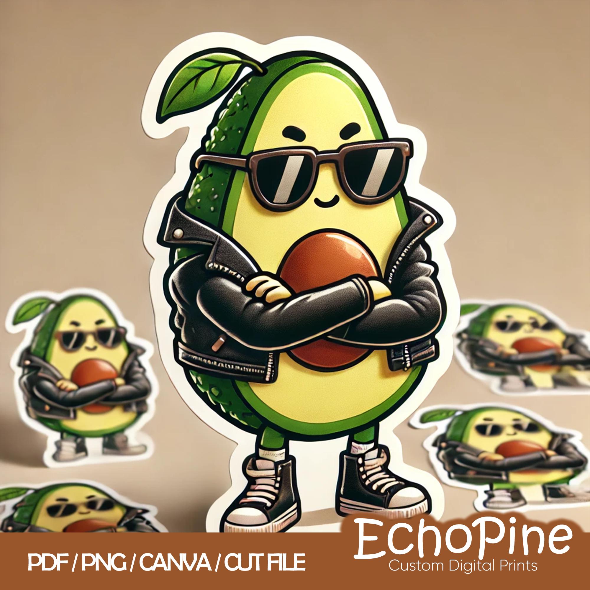 Avocado Sticker, Food Pun, Foodie Sticker, Kawaii Sticker, Avocado ...