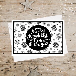 Monochrome Christmas Card Set 4 Black and White Modern Christmas Cards ...