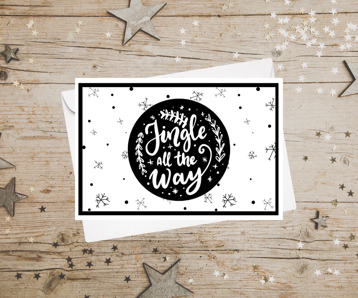 Monochrome Christmas Card Set 4 Black and White Modern Christmas Cards ...