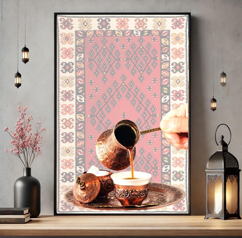 Bosnian Coffee & Kilim Poster | Traditional Balkan Art | A2 Digital ...