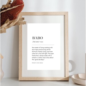 Bosnian Dad Definition Poster – Funny and Heartwarming Babo Wall Art ...