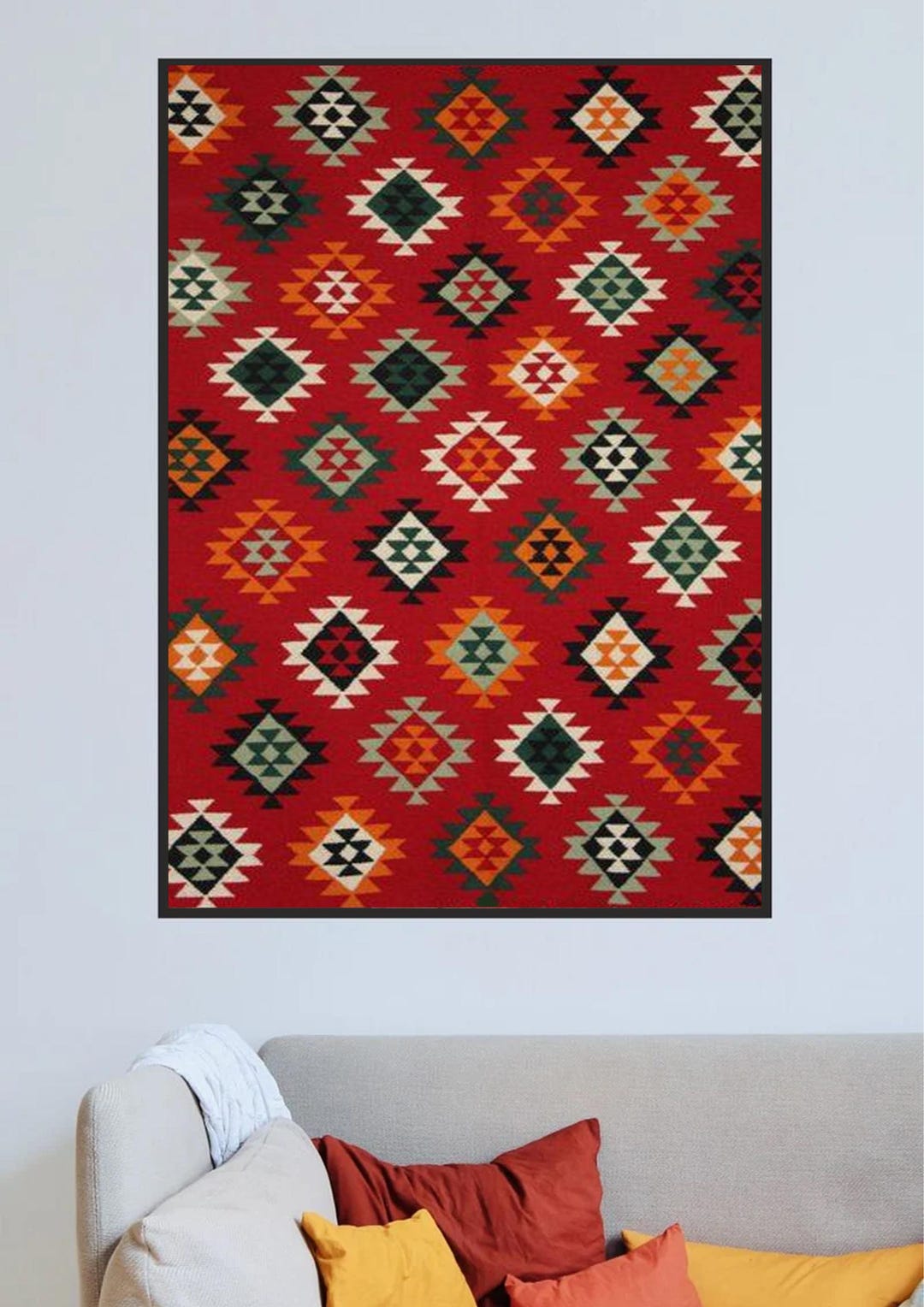 Bosnian Kilim Wall Art | A2 Digital Poster | Traditional Bosnian Carpet ...