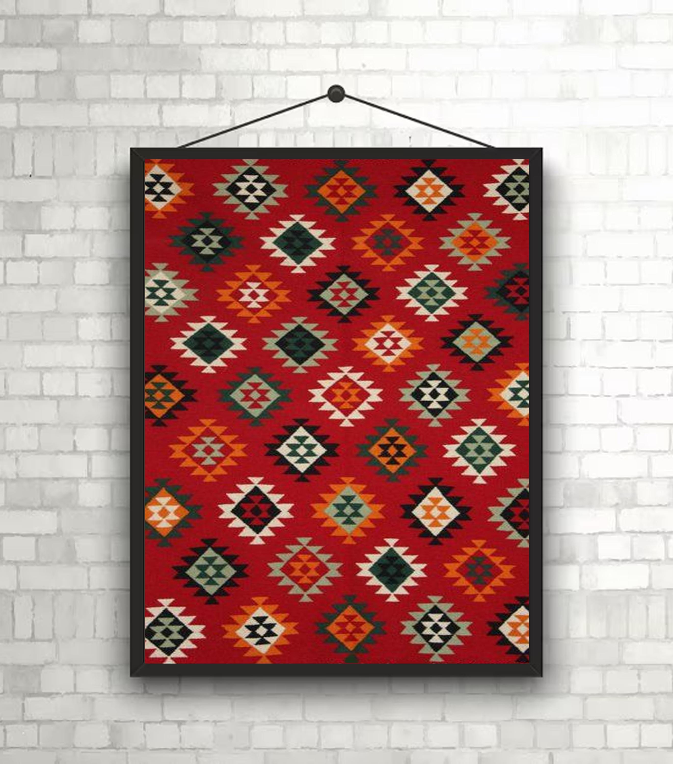 Bosnian Kilim Wall Art | A2 Digital Poster | Traditional Bosnian Carpet ...