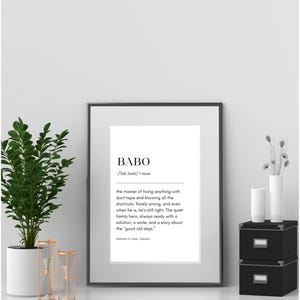 Bosnian Dad Definition Poster – Funny and Heartwarming Babo Wall Art ...