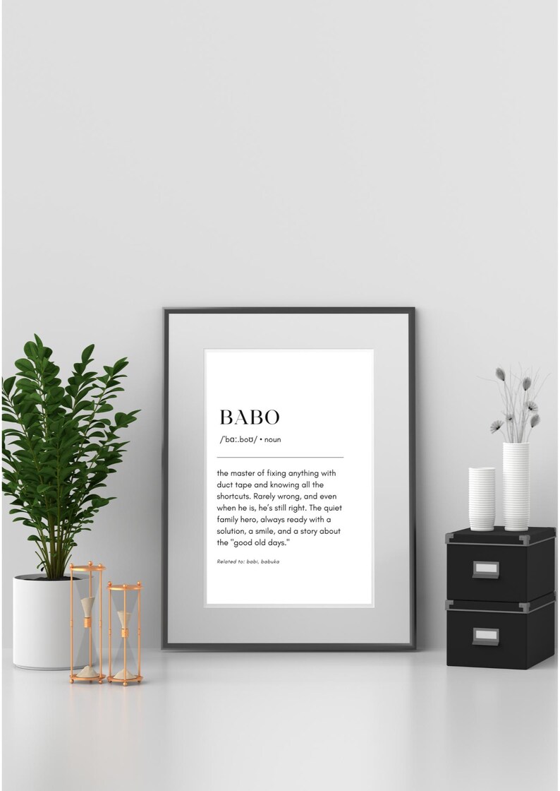 Bosnian Dad Definition Poster – Funny and Heartwarming Babo Wall Art ...