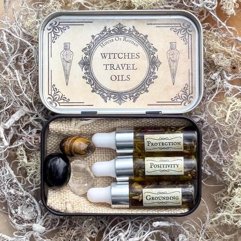 Travel Spell Oil Witch Tin • Witch Tin • Ritual Oils • Witchcraft Tin ...
