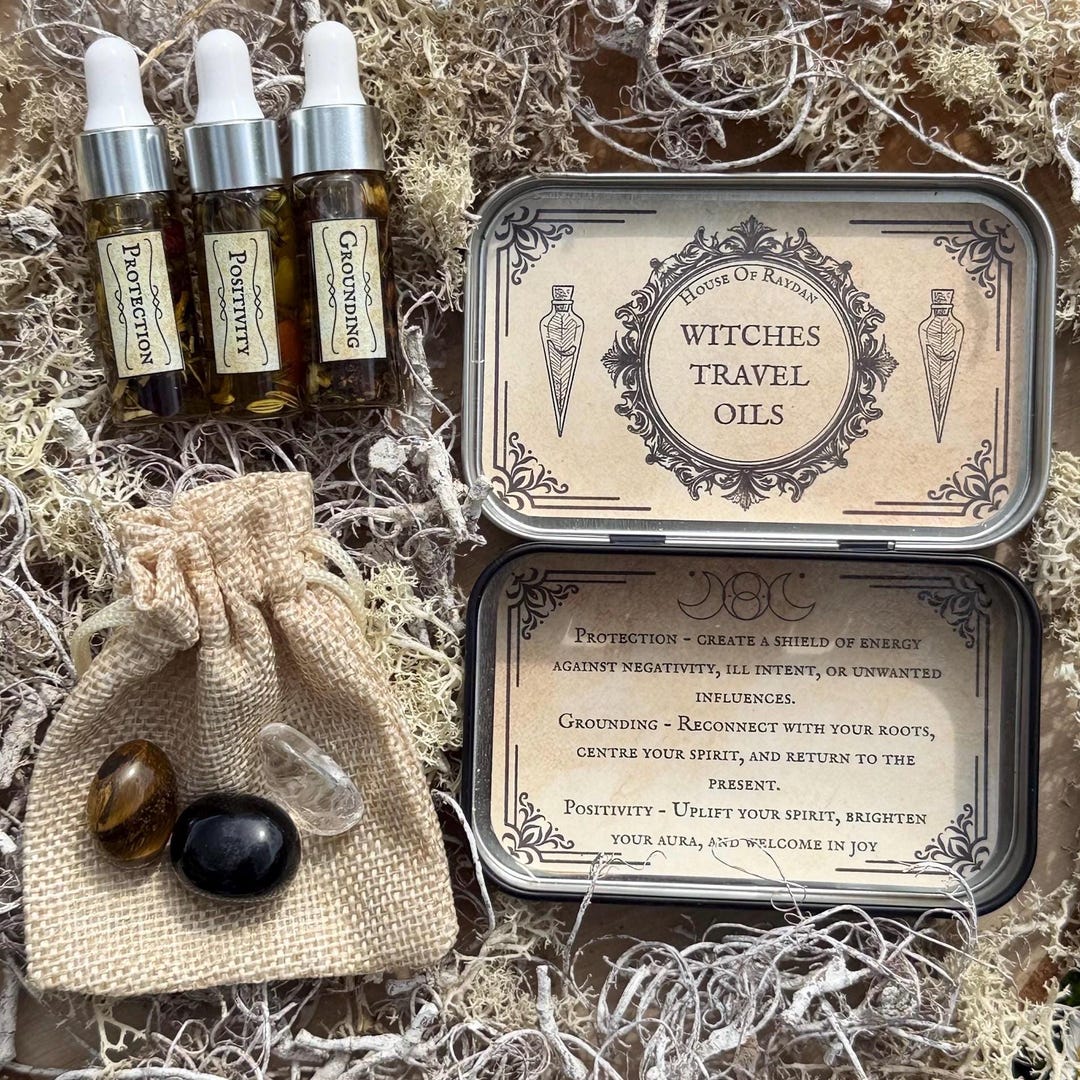 Travel Spell Oil Witch Tin • Witch Tin • Ritual Oils • Witchcraft Tin ...
