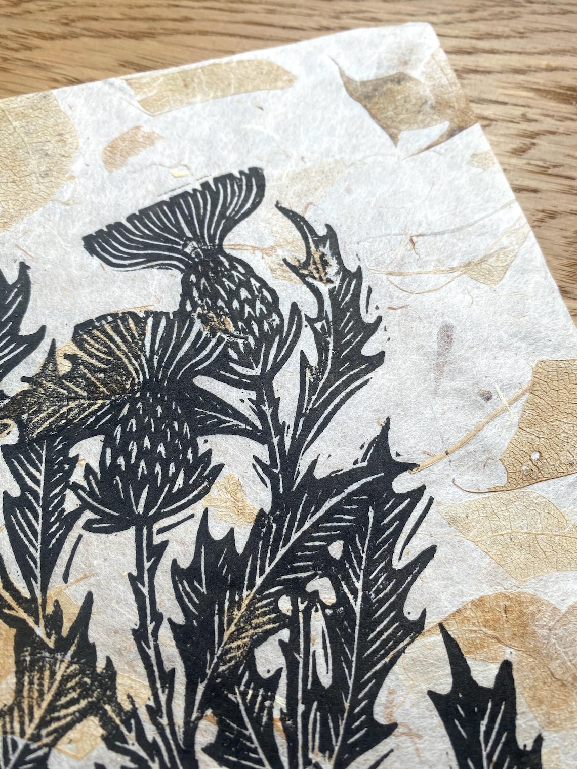 Thistles | Hand-pulled Relief Linocut Print of Thistle Florals - Etsy