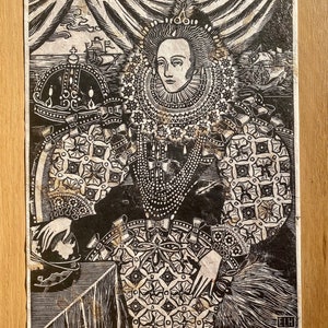 The Armada Portrait Of Queen Elizabeth I Master Study Linocut Print Etsy