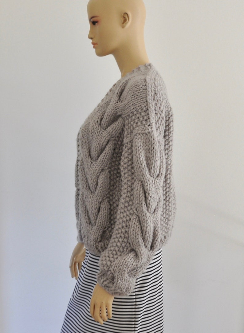Chunky Sweater Cardigan Cozy Warm Women Jacket Hand Knitted Grey - Etsy