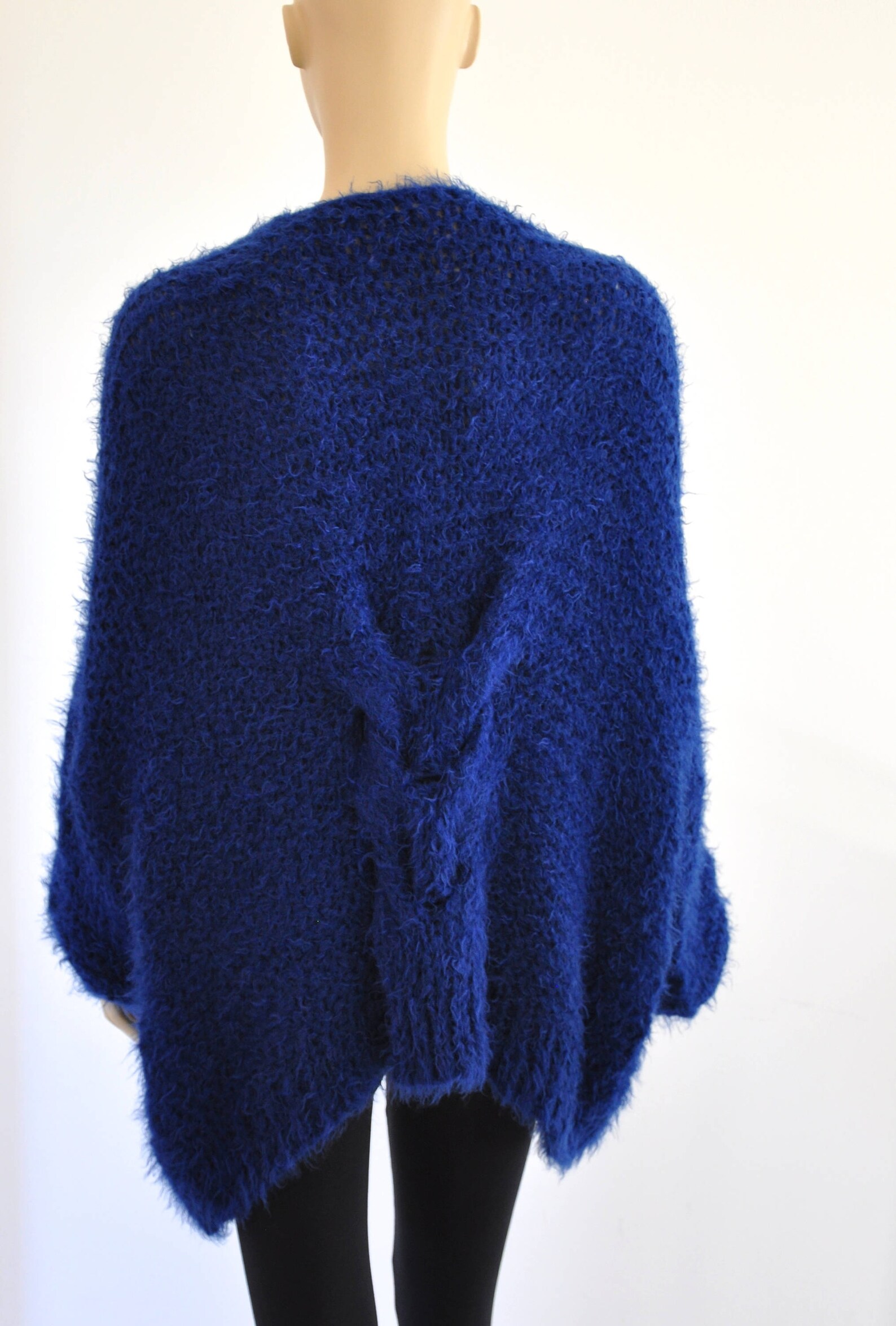 Blue Oversized Knit Cardigan, Oversized Knitted Coat, Chunky Cable Knit ...