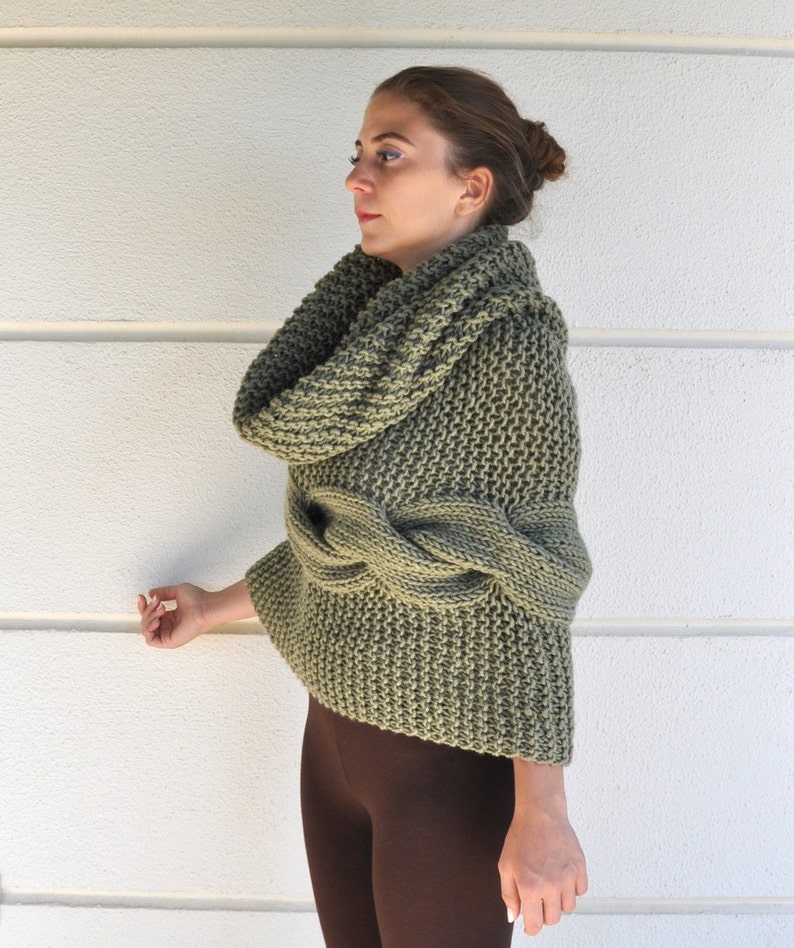 Knit Poncho Cape Sweater Cardigan Chunky Oversized Wrap Sweater - Etsy