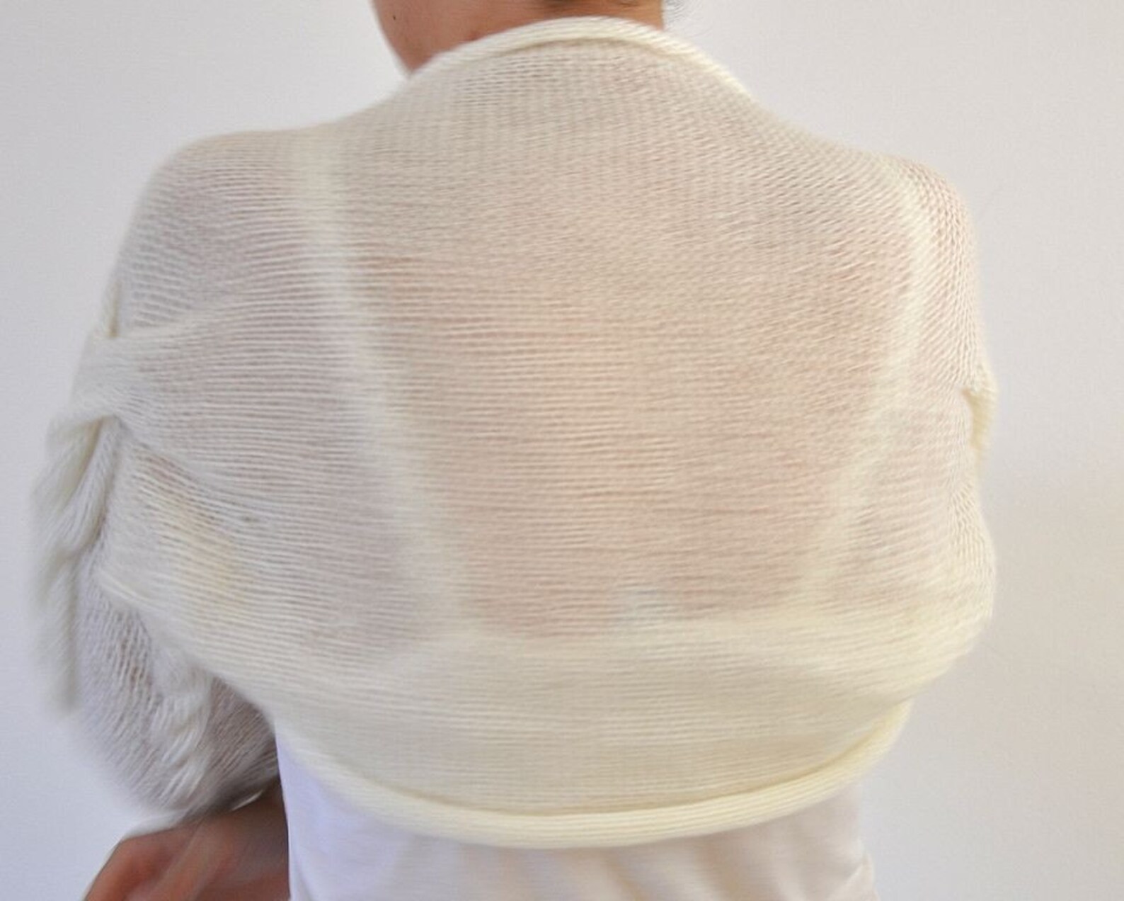 Shrug Bolero Bridal Shrug Long Sleeved Ivory Cream Bridal Accessories ...