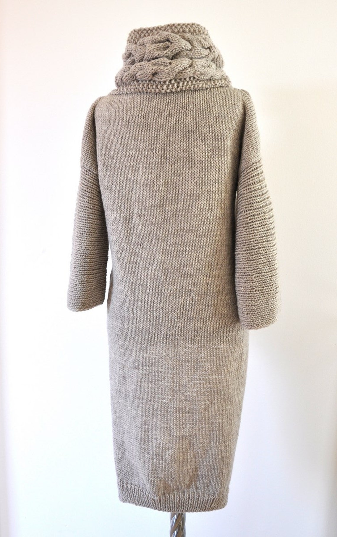 Sweater Cardigan Cowl Sweater Jacket Coat Tunic Sweater Set Chunky Hand ...
