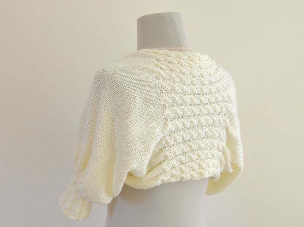 Ivory Shrug Bolero Bridal Shrug Cream Pearl Soft Elegant Chic Romantic ...