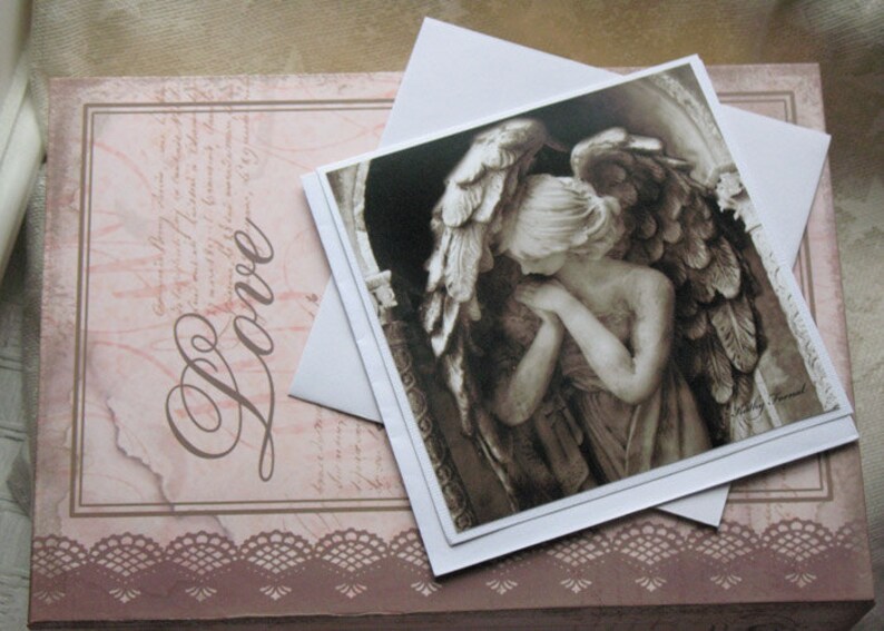 Angel Girl & Dove Card Angel Photography Angel Note Cards - Etsy