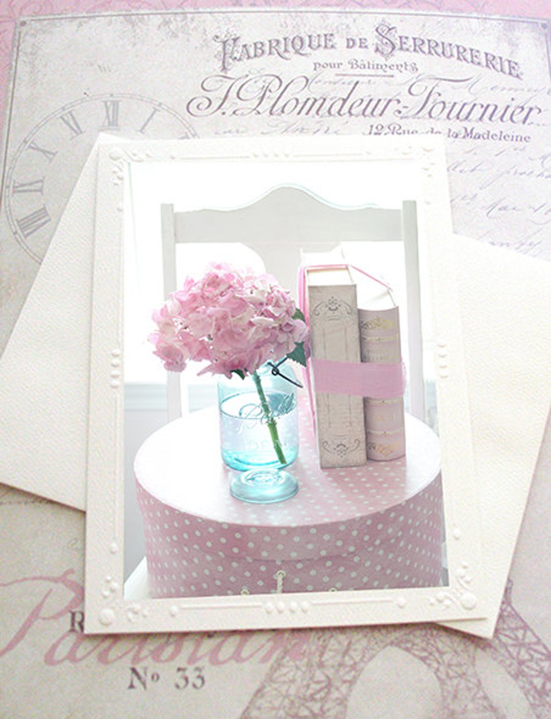 Pink Hydrangeas Note Card Shabby Chic Note Cards Shabby Chic - Etsy