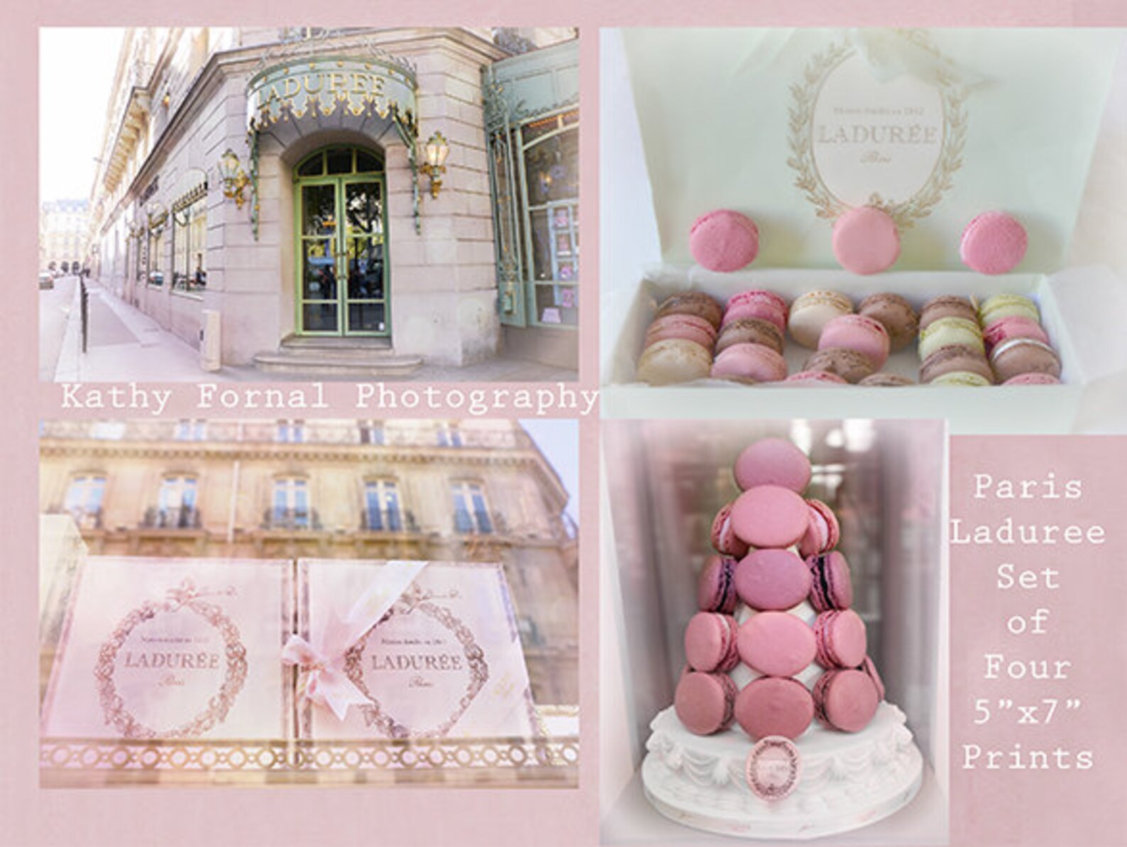 Paris Photography Laduree Macarons Print Set Paris Laduree | Etsy