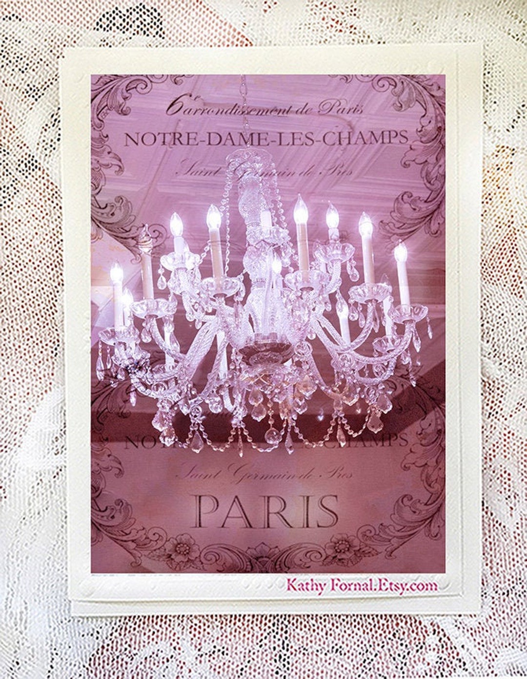 Paris Note Cards Pink Paris Chandelier Note Cards Paris - Etsy