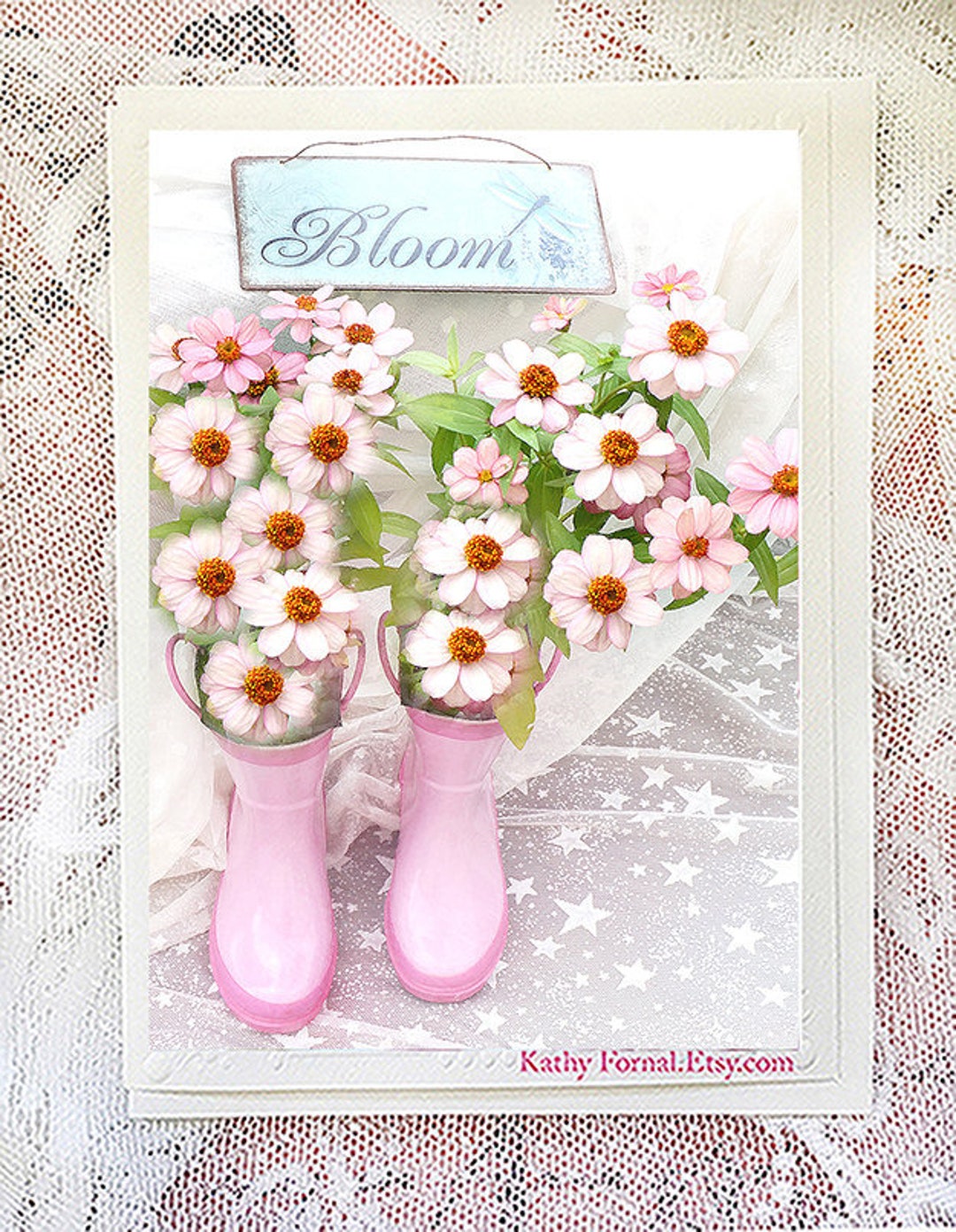 Flower Note Cards Shabby Chic Note Cards Flower Greeting - Etsy