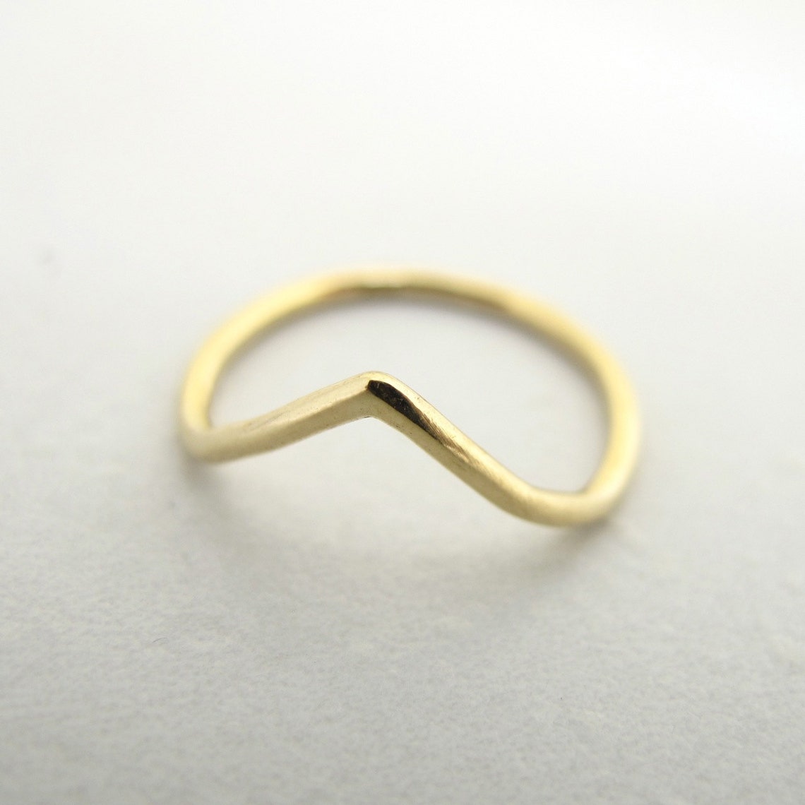 Point Ring - 14k Gold Chevron Peak and Valley Minimalist Triangle ...