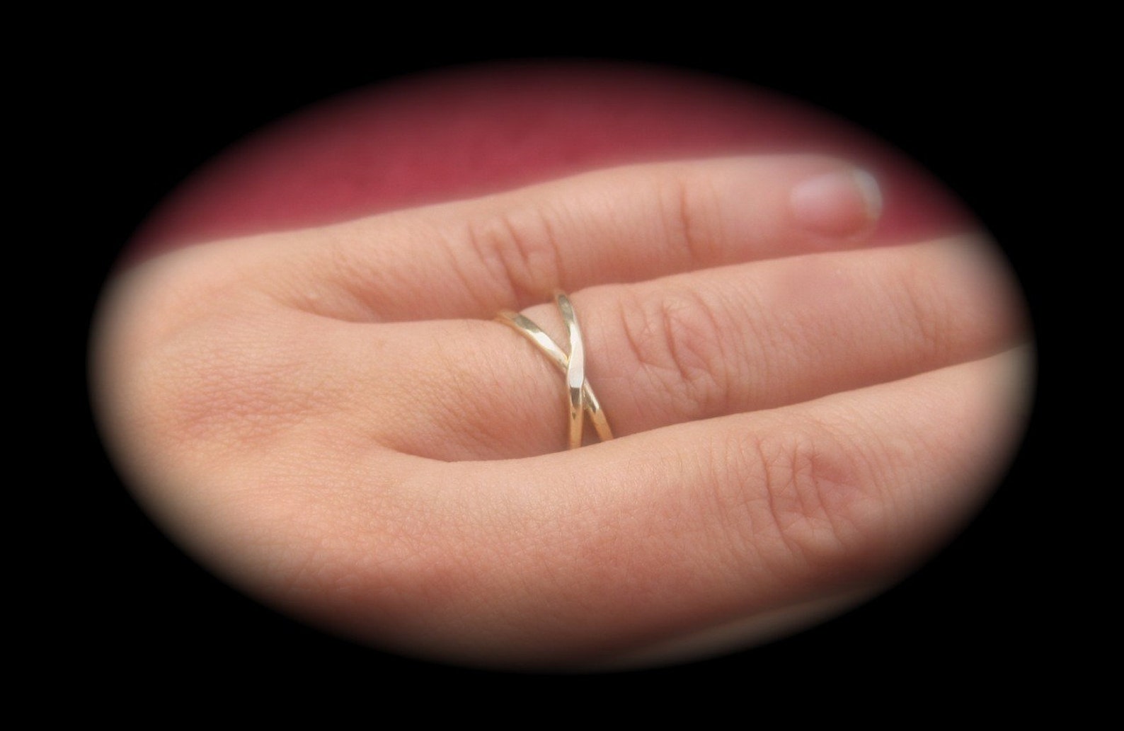 Infinity Ring narrow Solid 14k Yellow Gold Wedding Band - Etsy