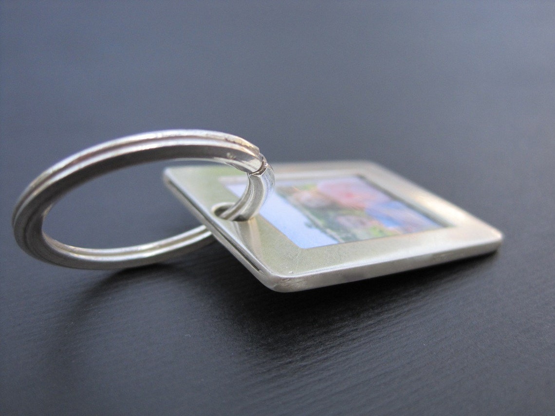 Photo Key Ring — Sterling Silver Picture Frame Key Chain - Etsy