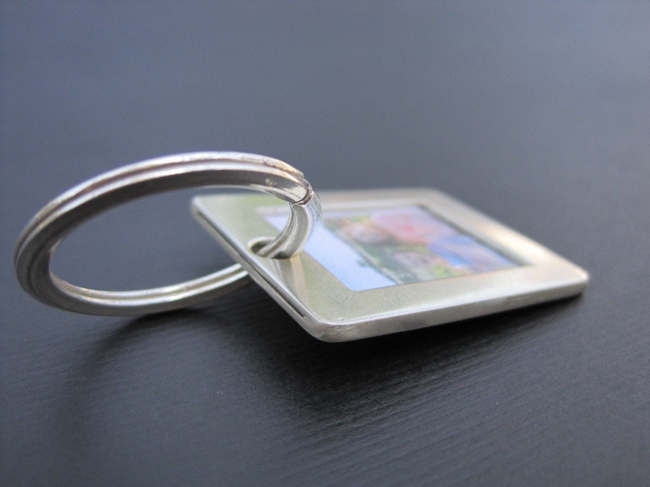 Photo Key Ring — Sterling Silver Picture Frame Key Chain - Etsy