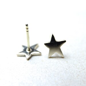 Little White Gold Star Studs Solid 14k White Gold Post Earrings - Etsy