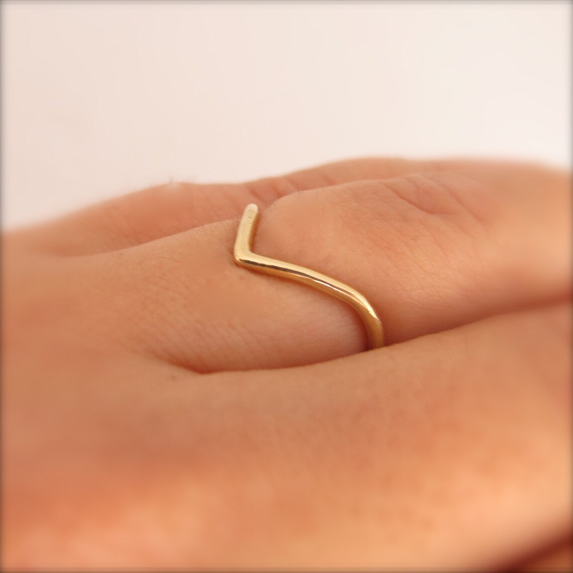 Point Ring - 14k Gold Chevron Peak and Valley Minimalist Triangle ...
