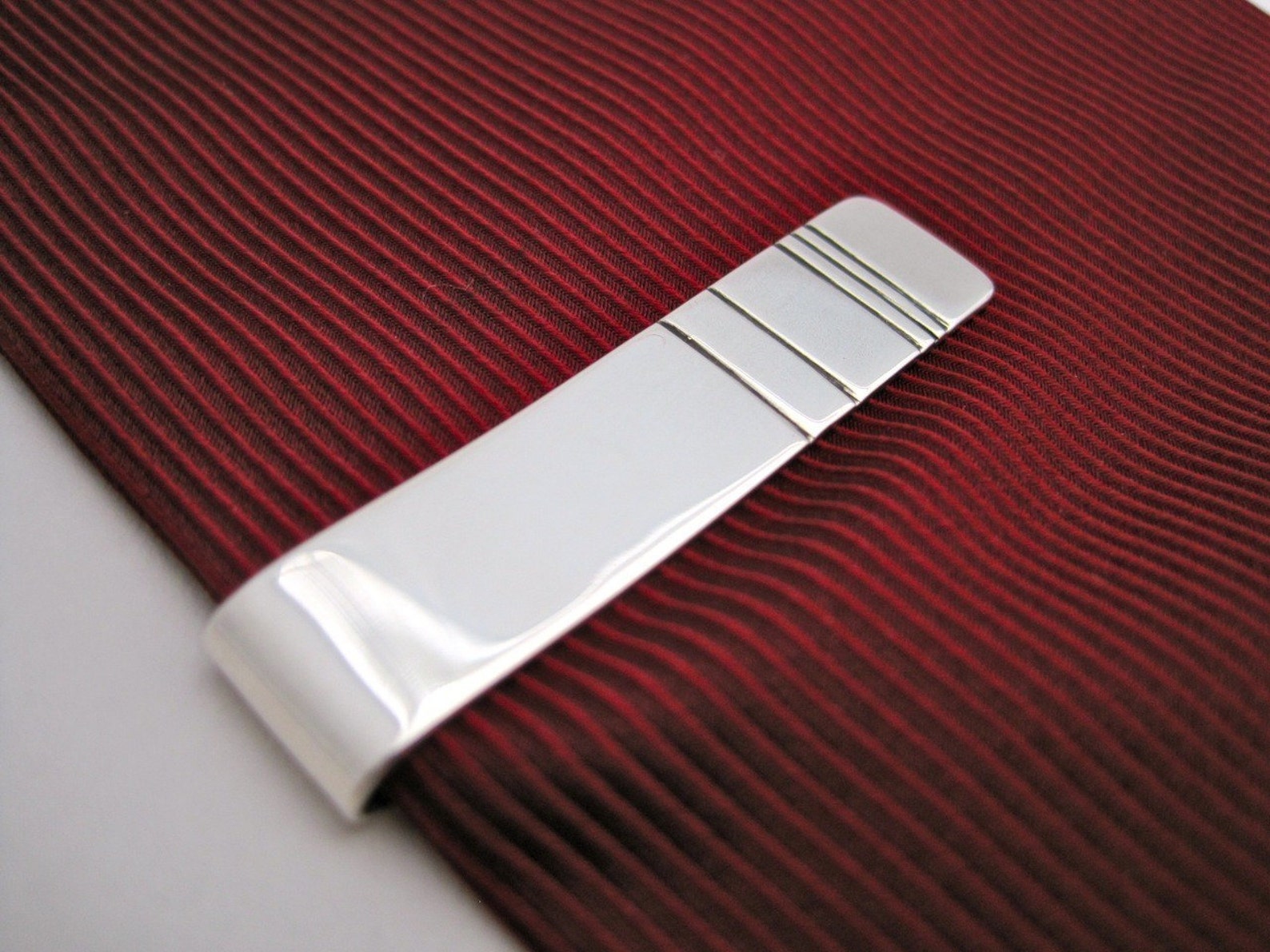 Barcode Tie Bar — Modern Sterling Silver Minimalist Tie Clip - Etsy