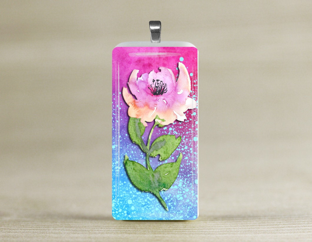 Watercolor Flowers / 1x2 Images / Domino Graphics / Altered Art / Mixed ...