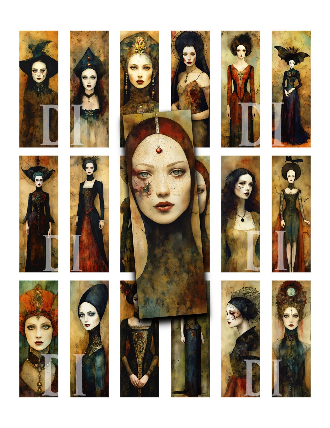 Halloween Witches Collage Sheet: Ladies of the Dark, 1x3 - Etsy