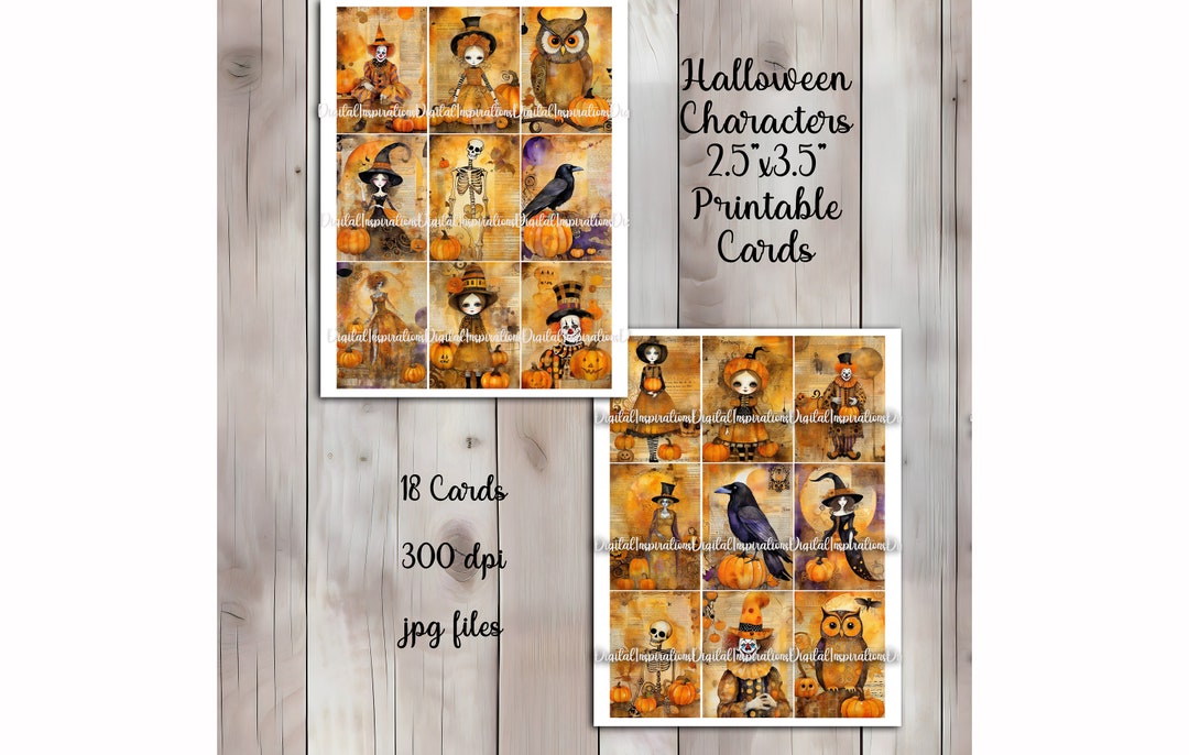 Halloween, Printable Cards, Journaling Cards, Junk Journals ...