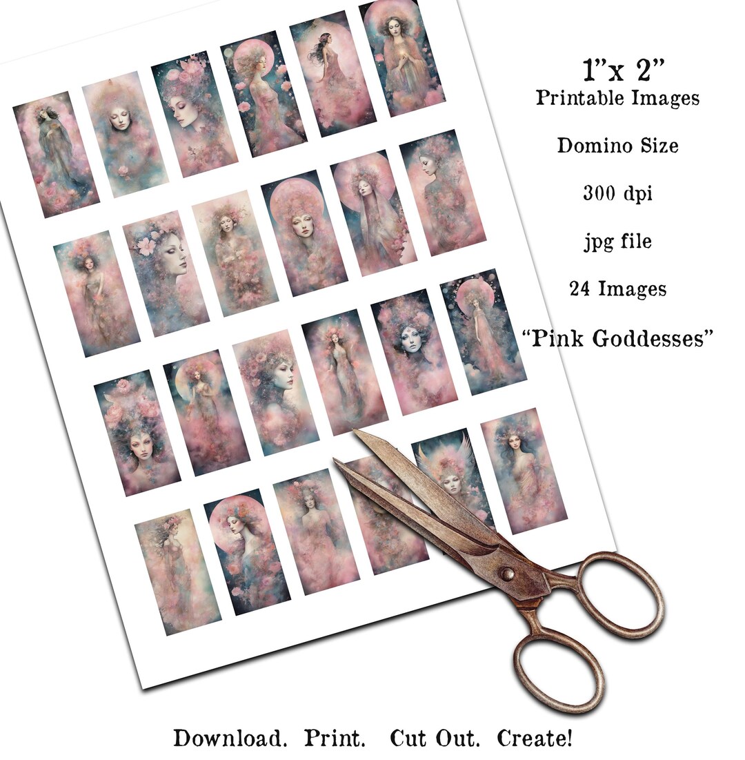 Pink Goddesses Collage Sheet: 1x2 Artisan Images (digital Download) - Etsy