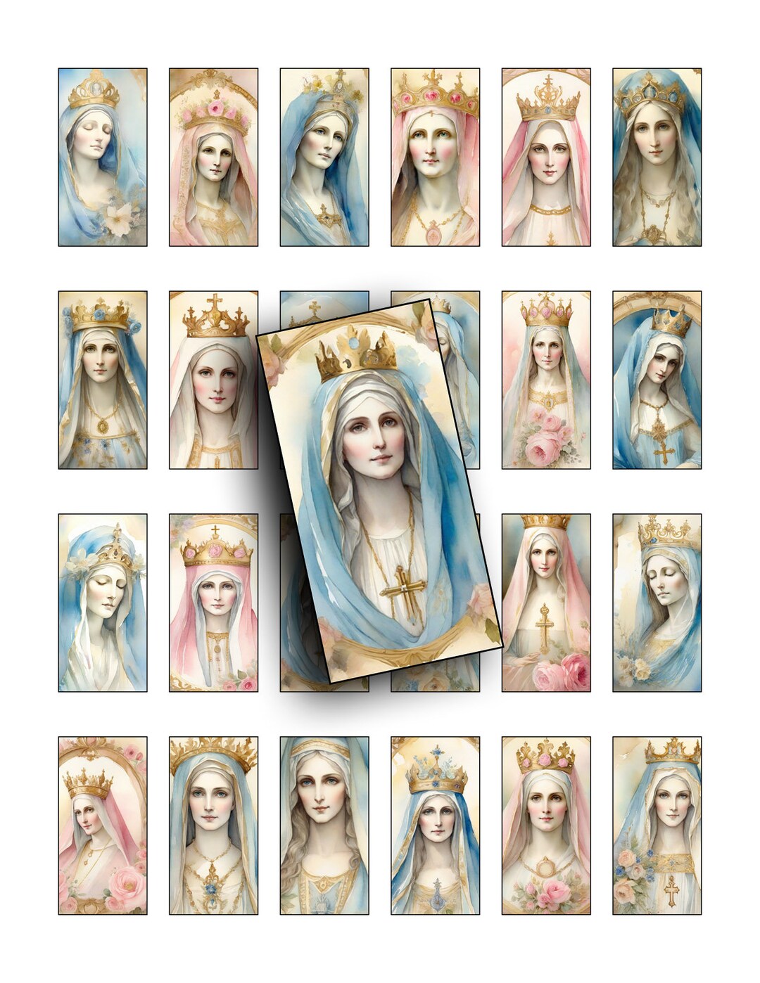 HOLY MOTHER, Domino, ACEO, Clip Art, Prayer Cards, Printable, Religious ...