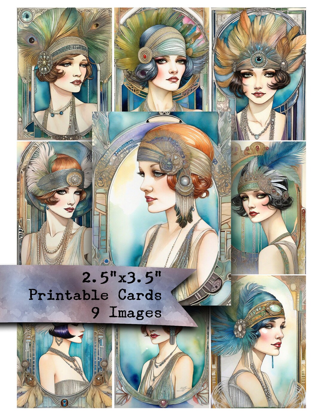 Digital Ephemera, Flappers, Art Deco, 1920s, Flapper Women, Junk Journals, Journal Tags ...