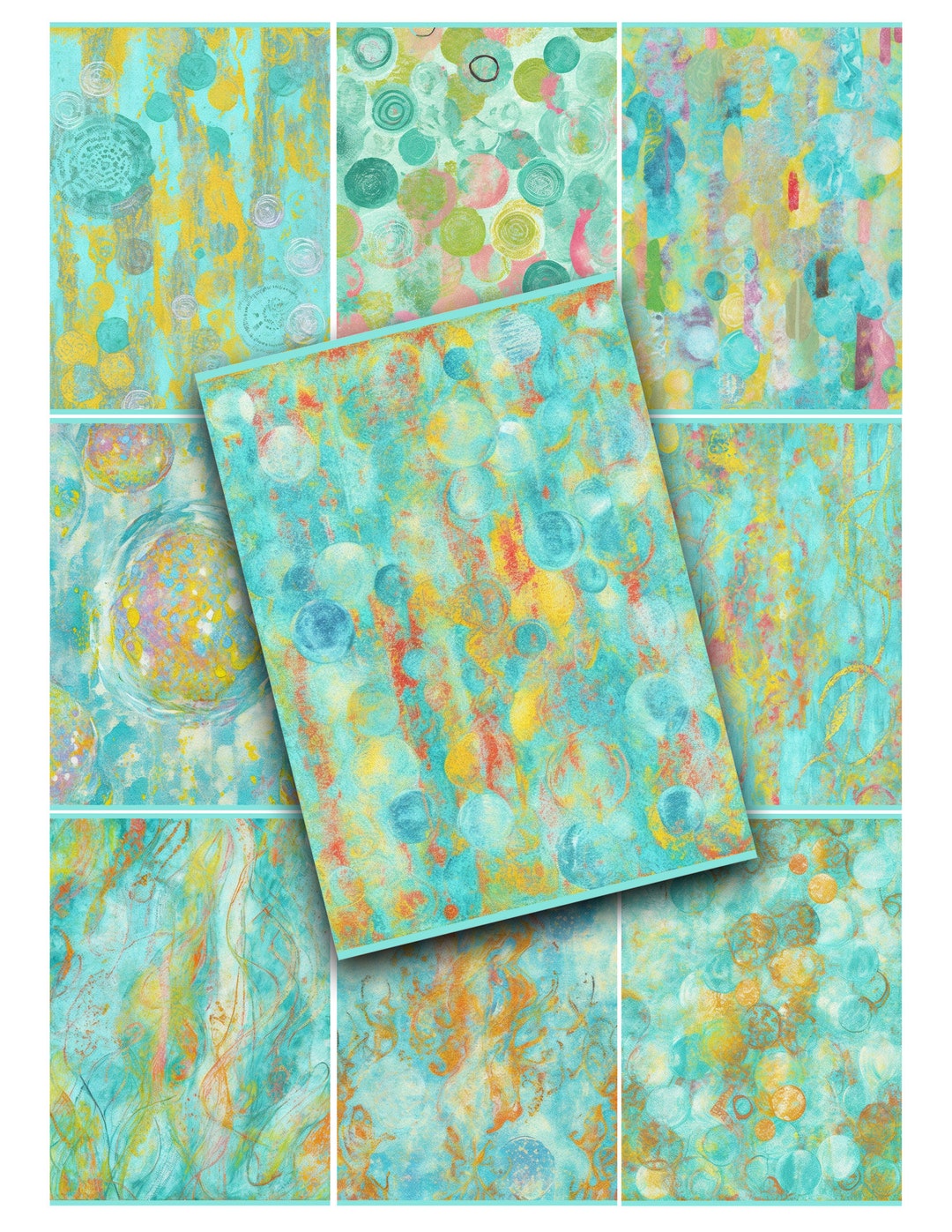 MIXED MEDIA ATC Backgrounds for Collage Tags Junk Journals 2.5x3.5 ...